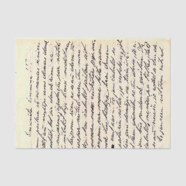 Vintage Antique Handwritten Letter Tissue Paper | Zazzle