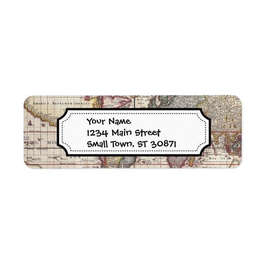Vintage Antique Old World Map Design Faded Print Label | Zazzle.com