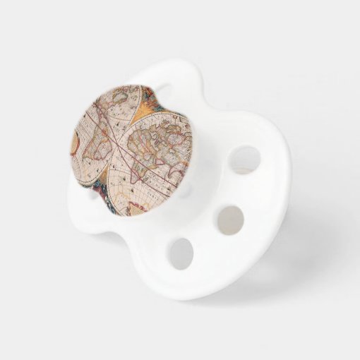 Vintage Antique Old World Map Design Faded Print Pacifier | Zazzle