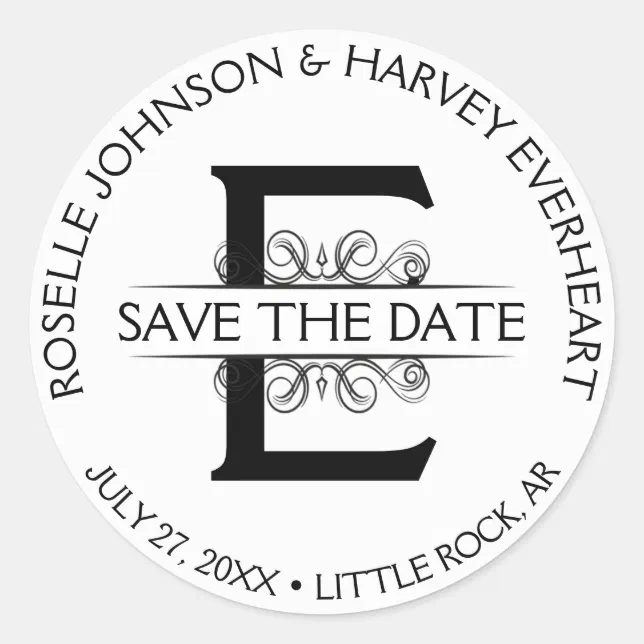 Vintage Antique Round Circular Save The Date Classic Round Sticker | Zazzle