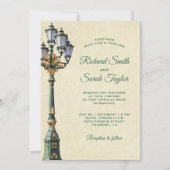 Vintage Antique Street lamp Wedding Invitation | Zazzle