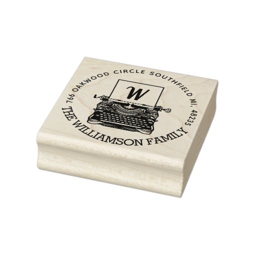 Vintage Antique Typewriter Monogram & Address Rubber Stamp | Zazzle Vintage Antique Typewriter Monogram & Address Rubber Stamp | Zazzle