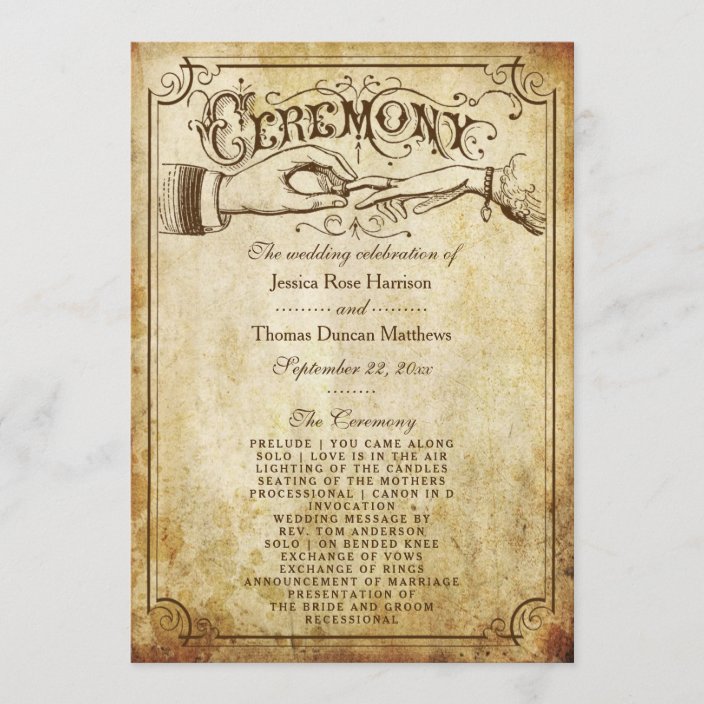 Vintage Antique Wedding Ceremony Program Templates | Zazzle.com