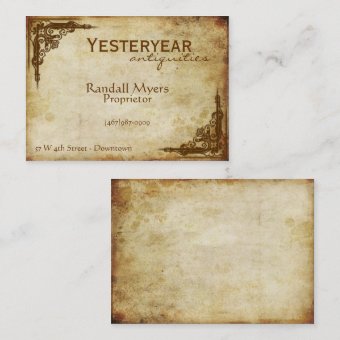 Vintage Antiques Victorian Business Card | Zazzle