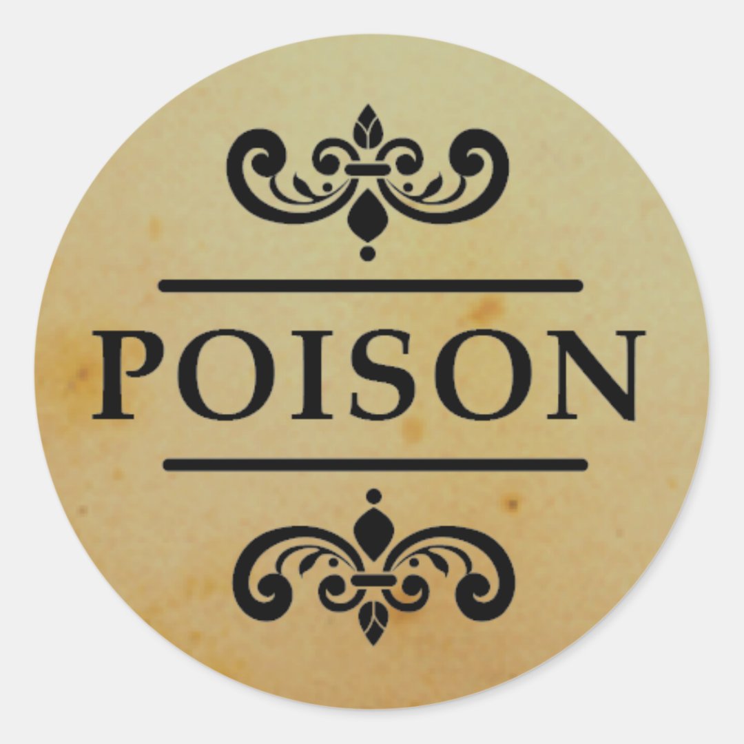 Vintage Apothecary Poison Halloween Stickers Label | Zazzle