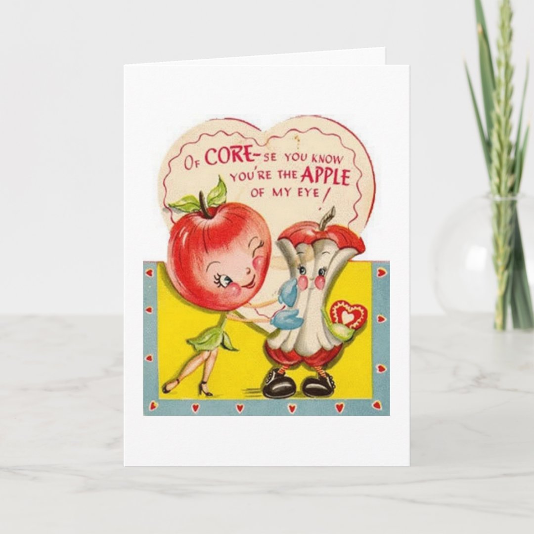 Vintage Apple Of My Eye Valentine's Day Card | Zazzle
