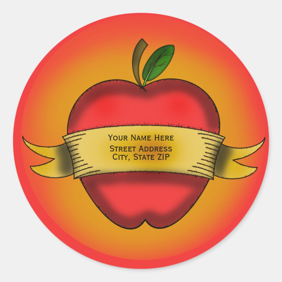 Vintage Apple Tattoo Address Label | Zazzle