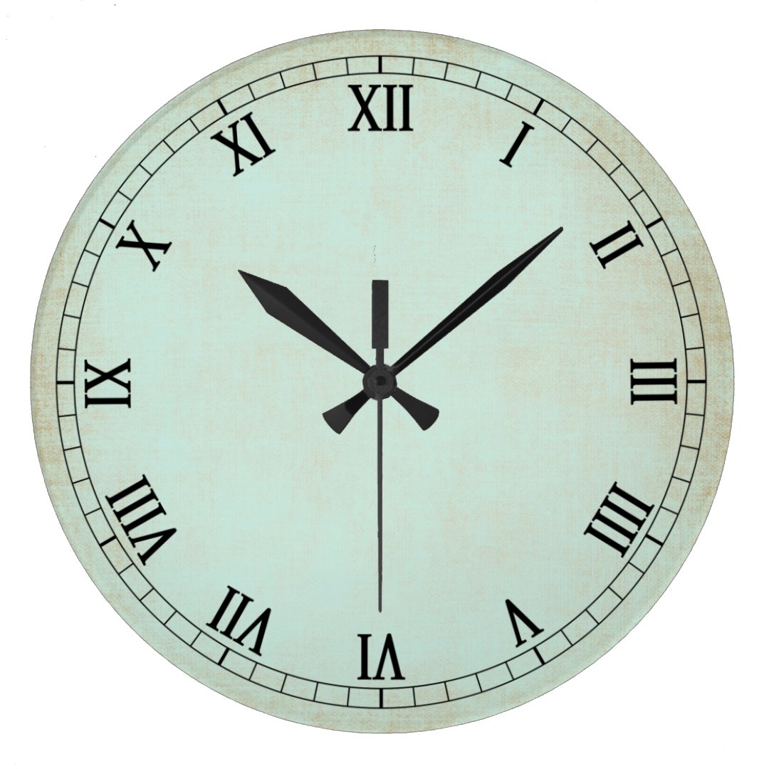 Vintage Aqua Cream Wall Clock | Zazzle