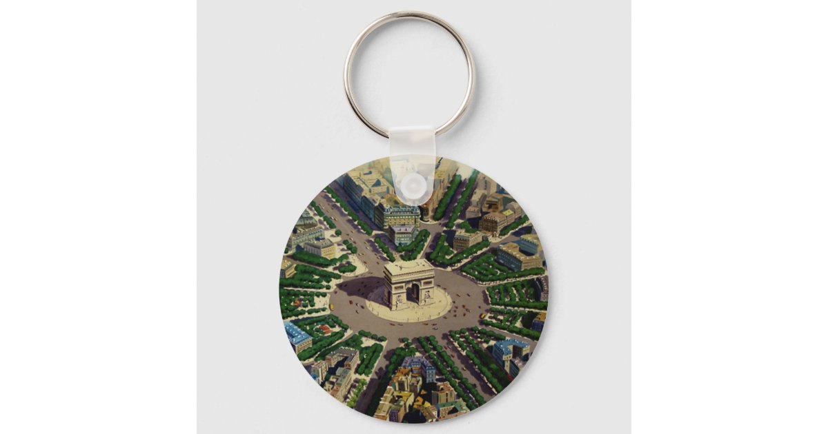 Vintage Arc de Triomphe Paris Keychain | Zazzle