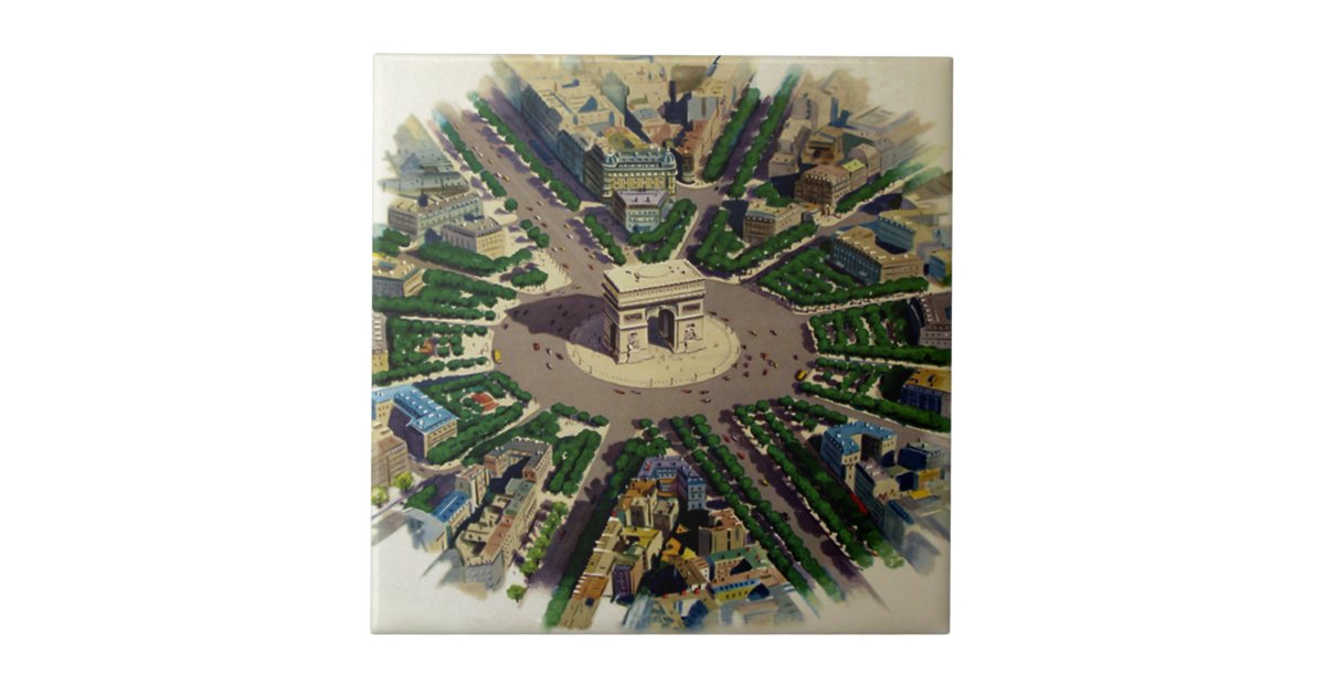 Vintage Arc de Triomphe Paris Tile | Zazzle