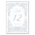 Vintage Arch Vines Frame Dusty Blue Wedding Table Number | Zazzle