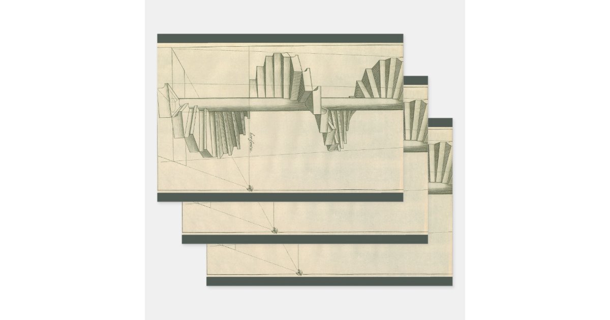 Vintage Architectural Stairs, Spiral Staircase Wrapping Paper Sheets ...