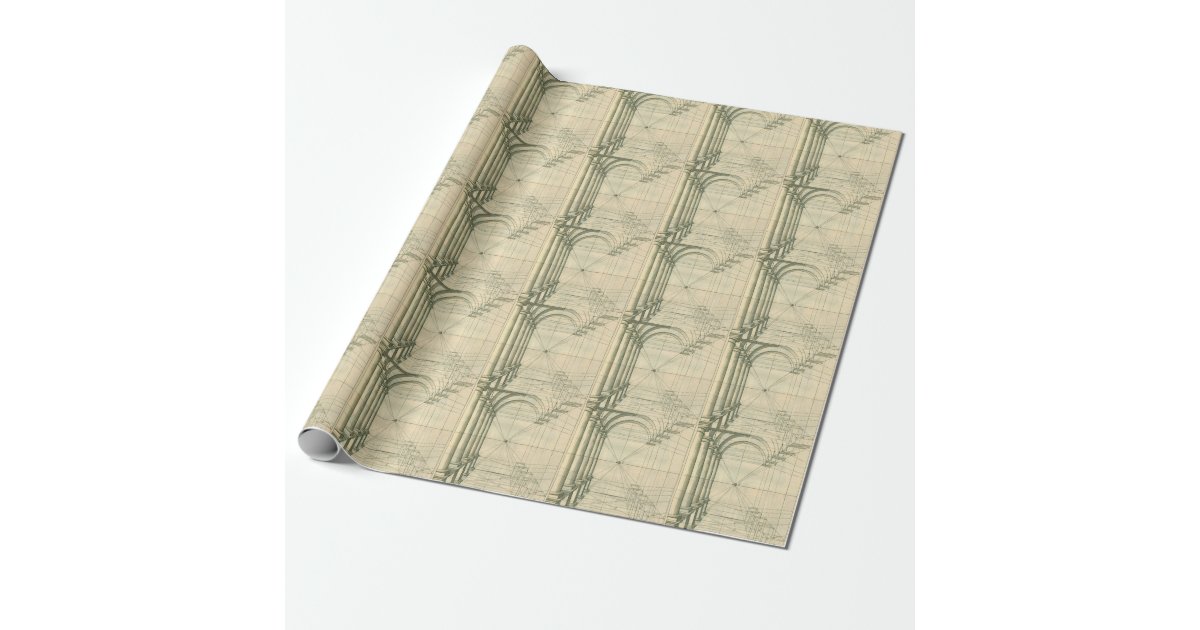 Vintage Architecture, Arches Columns Perspective Wrapping Paper | Zazzle
