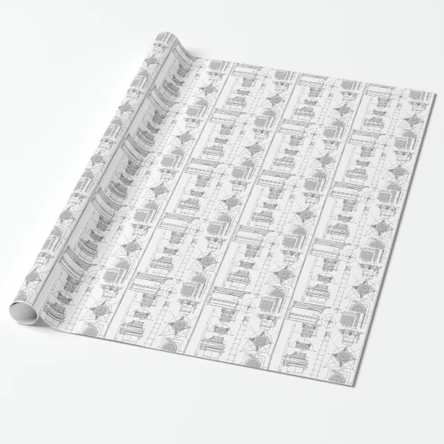 Vintage Architecture Wrapping Paper | Zazzle