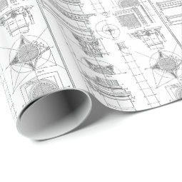 Vintage Architecture Wrapping Paper | Zazzle