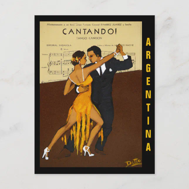 Vintage Argentina Tango South America Travel Postcard | Zazzle