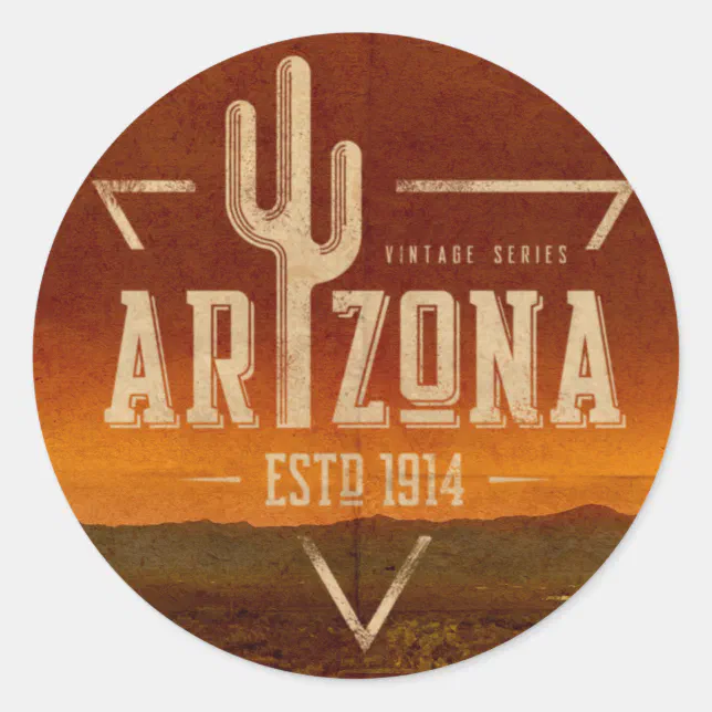 Vintage Arizona cactus travel sticker | Zazzle