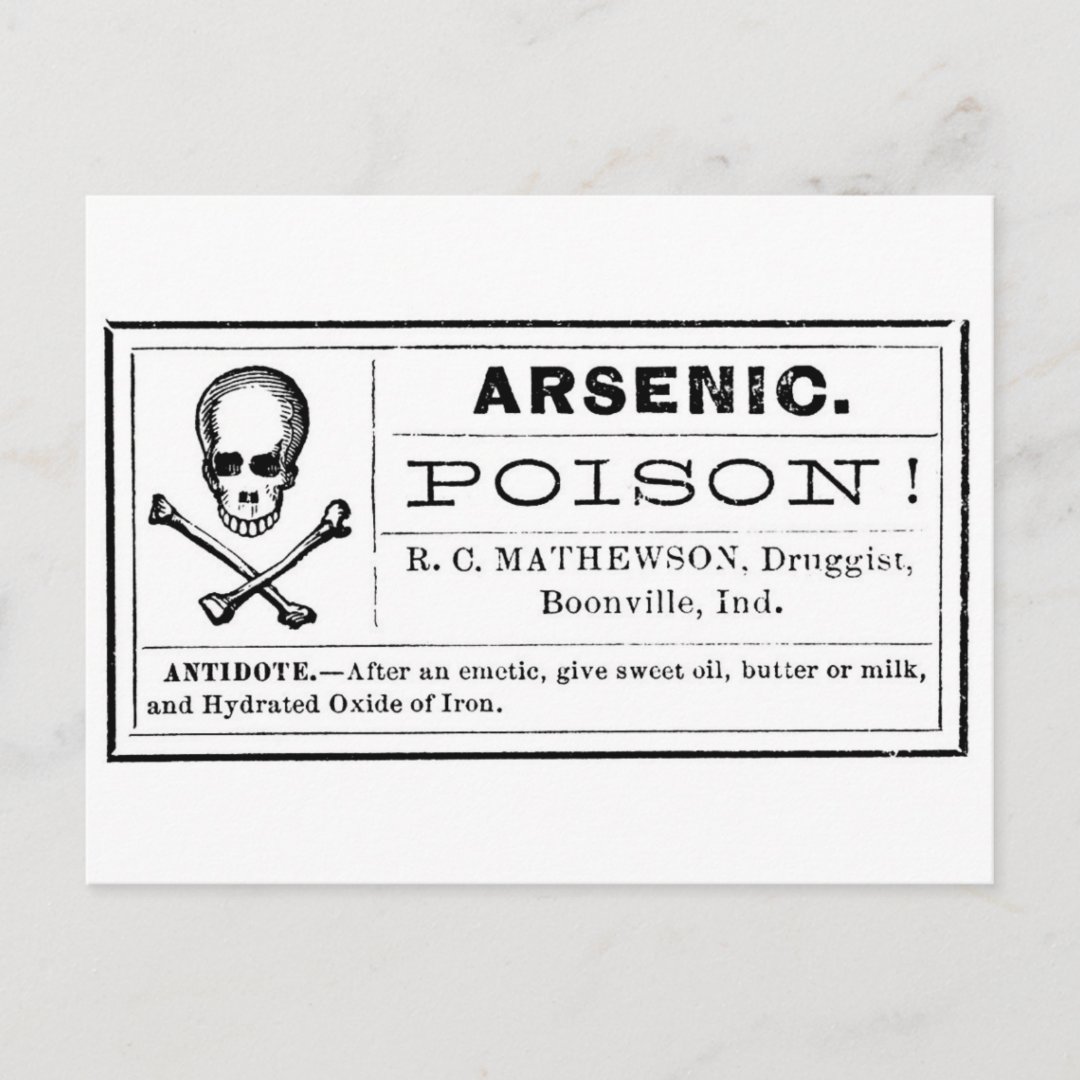 Vintage Arsenic Poison Label Postcard | Zazzle