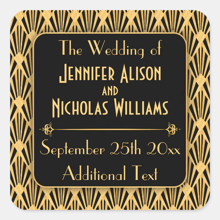 Vintage Art Deco 1920s Diamond Geometric Pattern Square Sticker | Zazzle