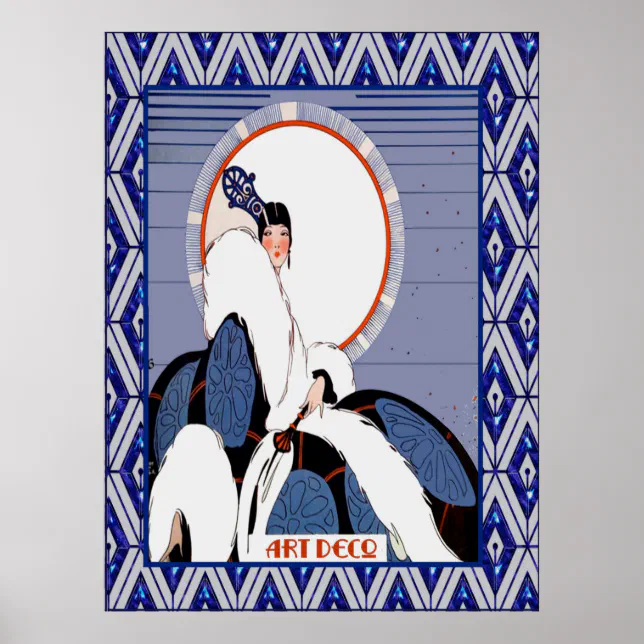 Vintage Art Deco (Blue) Poster | Zazzle