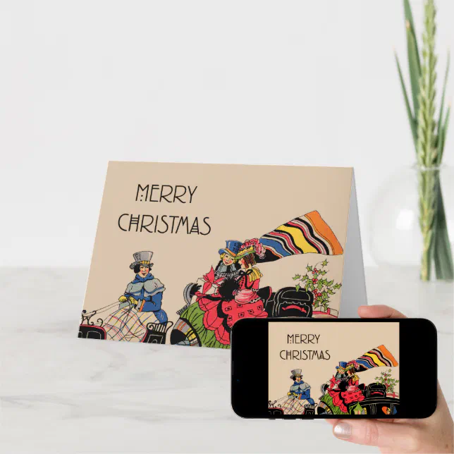 Vintage Art Deco Christmas Card | Zazzle