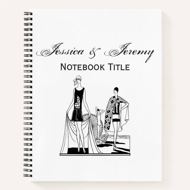 Vintage Art Deco Fashionable Ladies at the Beach Notebook | Zazzle