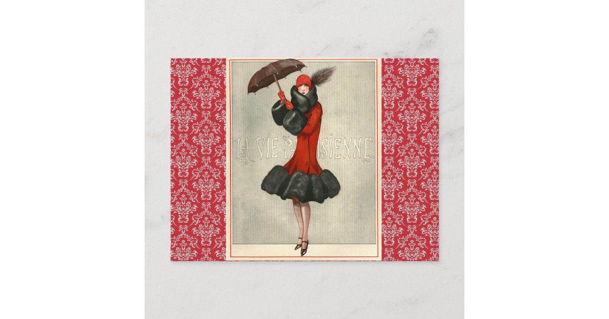 Vintage Art Deco Flapper French Fashion Postcard | Zazzle
