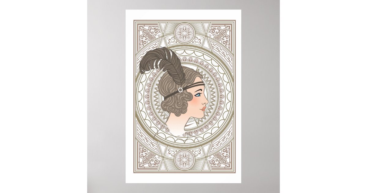 Vintage Art Deco Flapper Poster | Zazzle