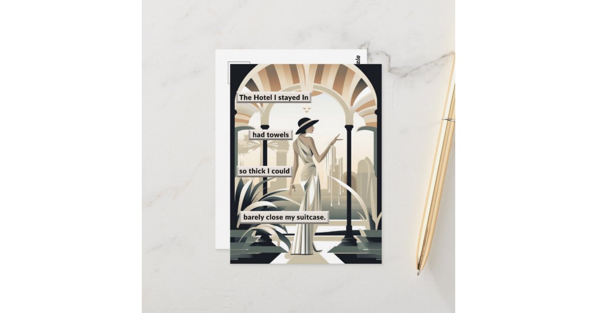 Vintage Art Deco Hotel Guest Postcard | Zazzle