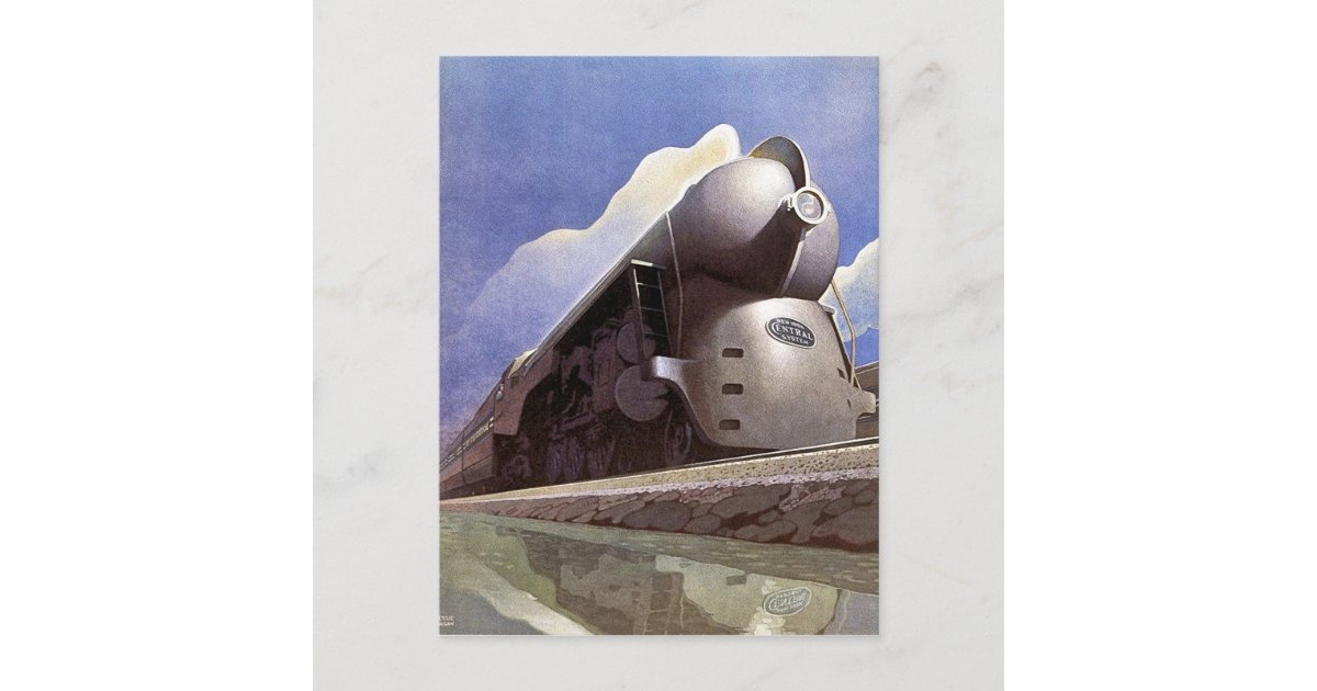 Vintage Art Deco Locomotive Train Ad Postcard | Zazzle