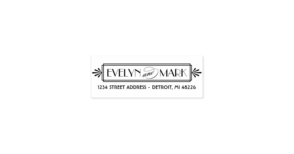Vintage Art Deco Monogram Return Address Rubber Stamp | Zazzle