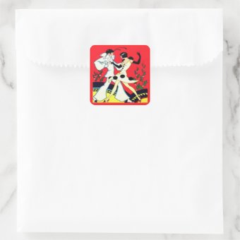 Vintage Art Deco Pierrot Dancers Stickers | Zazzle