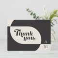 Vintage Art Deco Wedding Black Bone Thank You Card | Zazzle