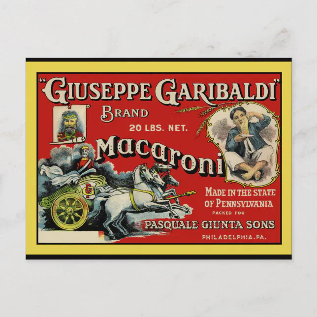 Vintage Art Macaroni Label Poster Postcard | Zazzle