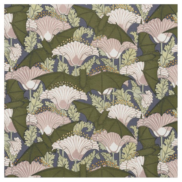 Vintage Art Nouveau 1890 The Peacock Pattern Fabric | Zazzle