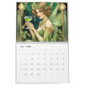 Vintage Art Nouveau Green Fairy Fantasy Fae Women Calendar | Zazzle