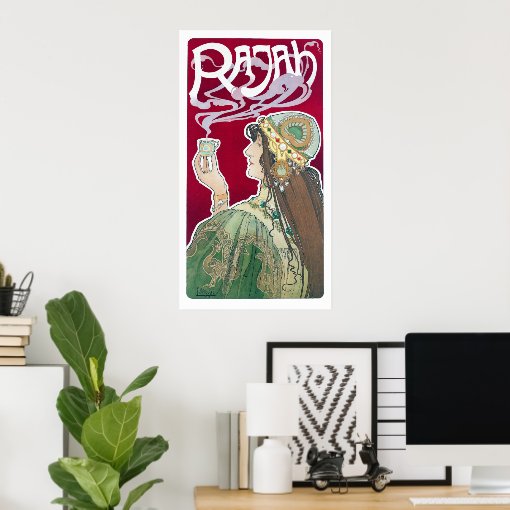 Vintage Art Nouveau Rajah Coffee ad Poster | Zazzle