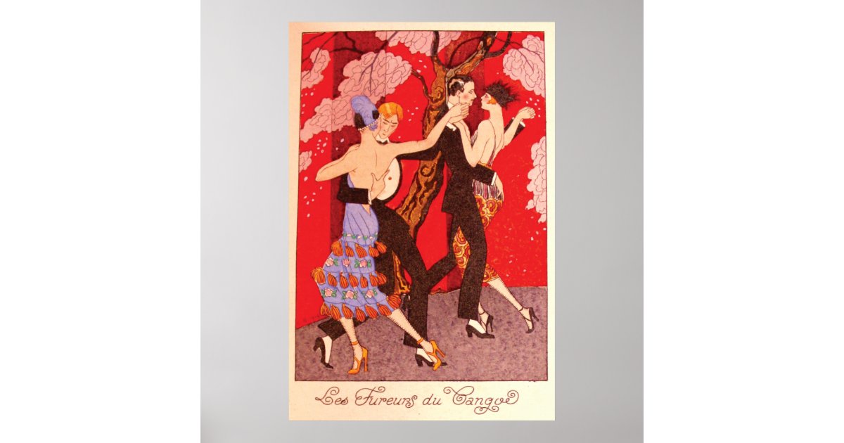 Vintage Art Nouveau ~ The Fury of Tango Poster | Zazzle