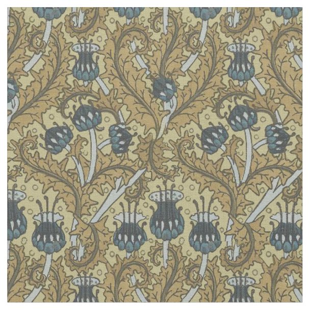 Vintage Art Nouveau Thistle Pattern by J. Milesi Fabric | Zazzle.com