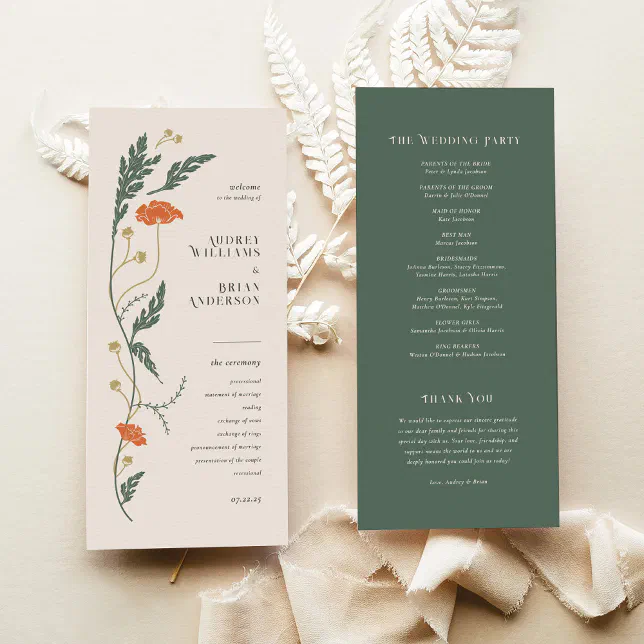Vintage Art Nouveau Wedding Program | Zazzle