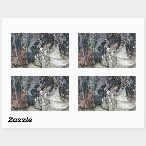 Vintage Arthur Rackham Titania and Oberon Sticker | Zazzle