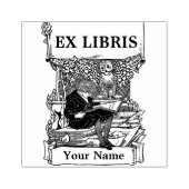 Vintage Arts And Crafts Style Ex Libris Template Rubber Stamp | Zazzle