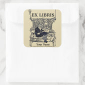 Vintage Arts And Crafts Style Ex Libris Template Square Sticker | Zazzle
