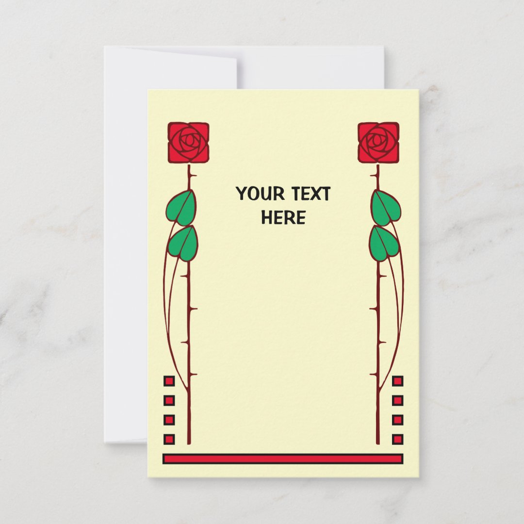 Vintage Arts And Crafts Style Roses Template | Zazzle