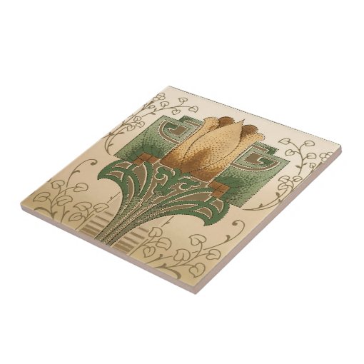 Vintage Arts & Crafts or Mission Style Frieze Ceramic Tile | Zazzle