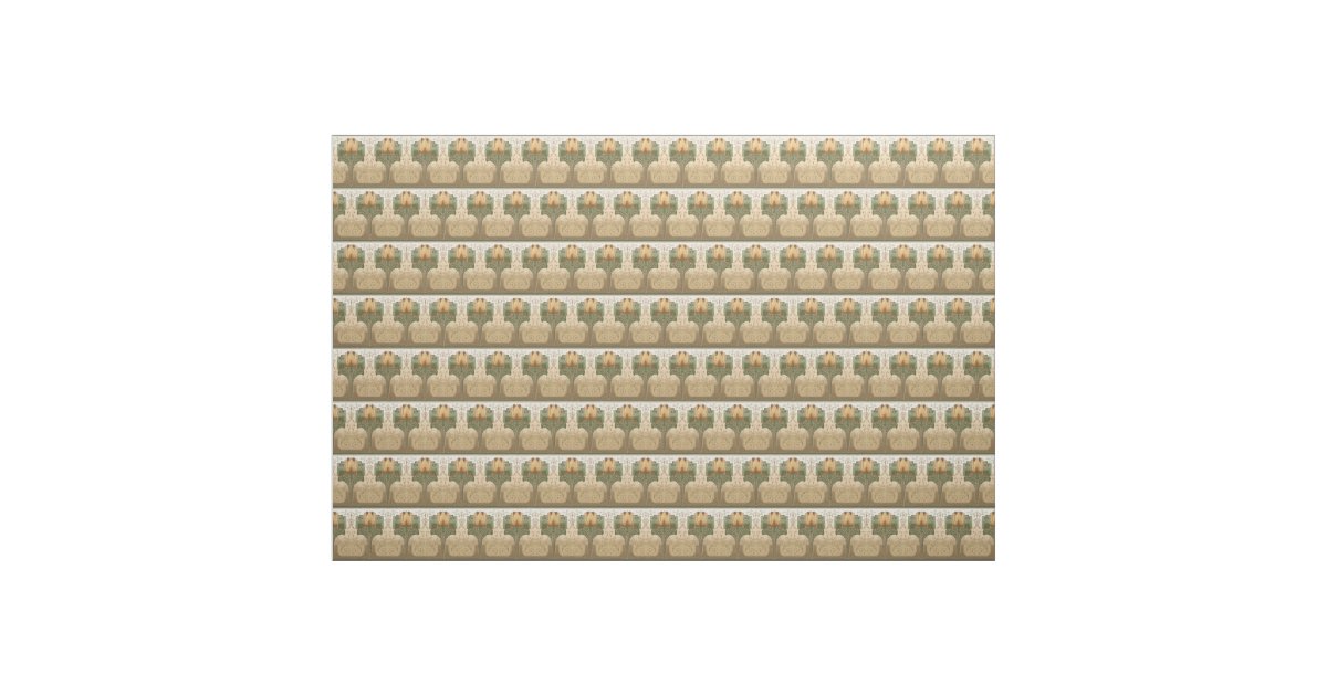 Vintage Arts & Crafts or Mission Style Pattern Fabric | Zazzle