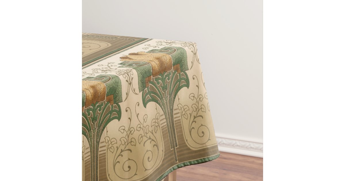 Vintage Arts & Crafts or Mission Style Pattern Tablecloth | Zazzle