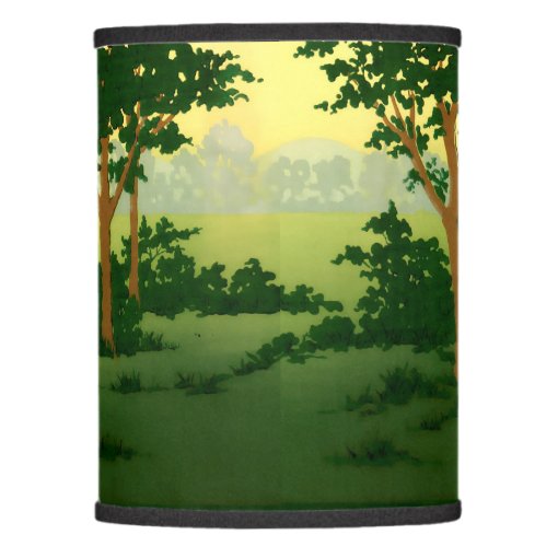 Vintage Arts & Crafts Style Forest Landscape Lamp Shade | Zazzle