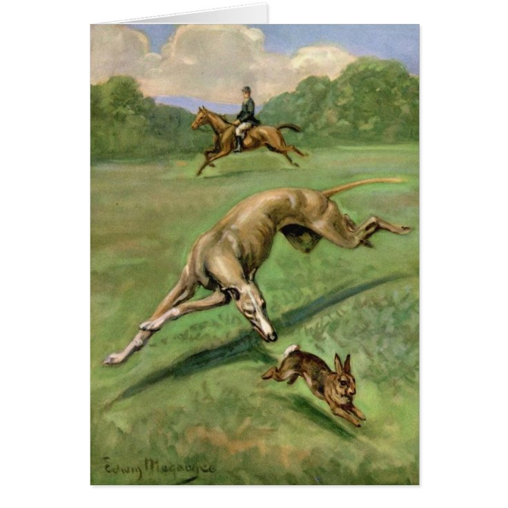 Vintage Artwork - Greyhound Chasing a Rabbit, | Zazzle
