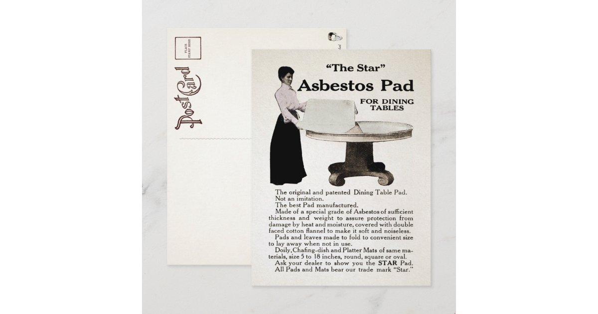Vintage Asbestos Pad Advertisement Postcard | Zazzle